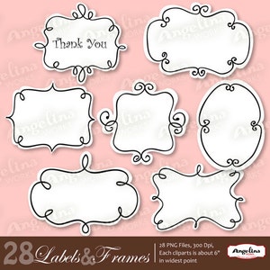 28 Digital Vector Printable Frames and Labels for Scrapbooking - Etsy