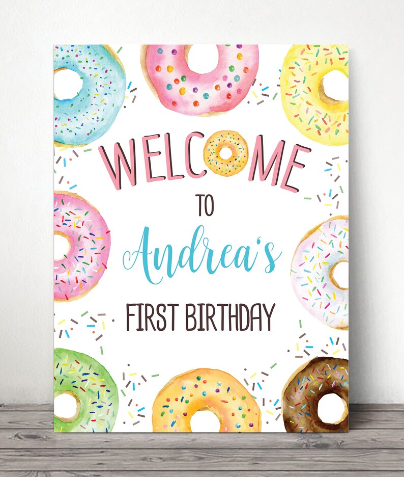 INSTANT DOWNLOAD Editable Donut Welcome Sign Welcome Sign - Etsy