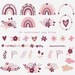 34 Boho Rainbow Floral Clip Art. Pastel Dusty Pink and - Etsy