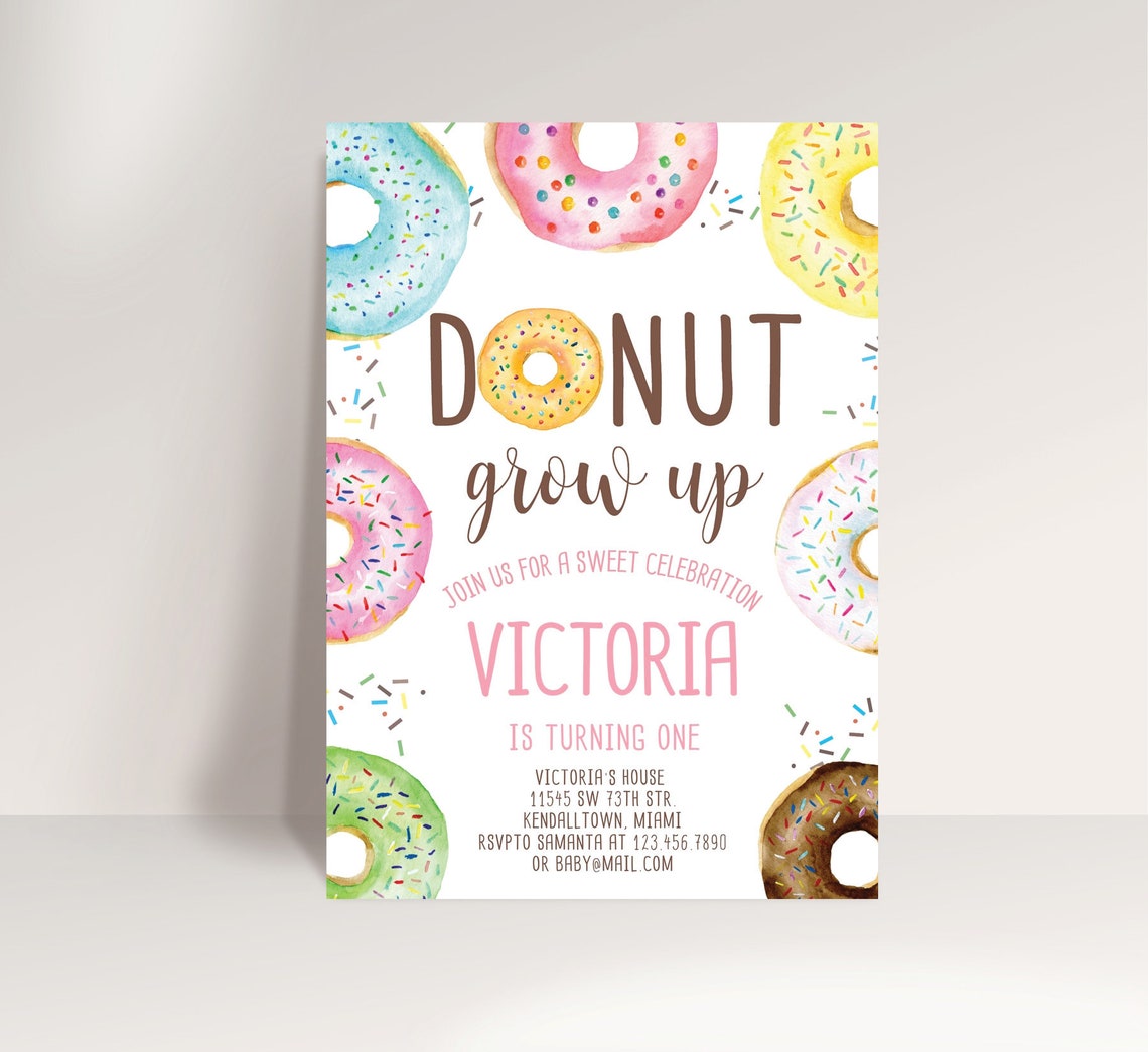 INSTANT DOWNLOAD EDITABLE Template / Donut Birthday - Etsy