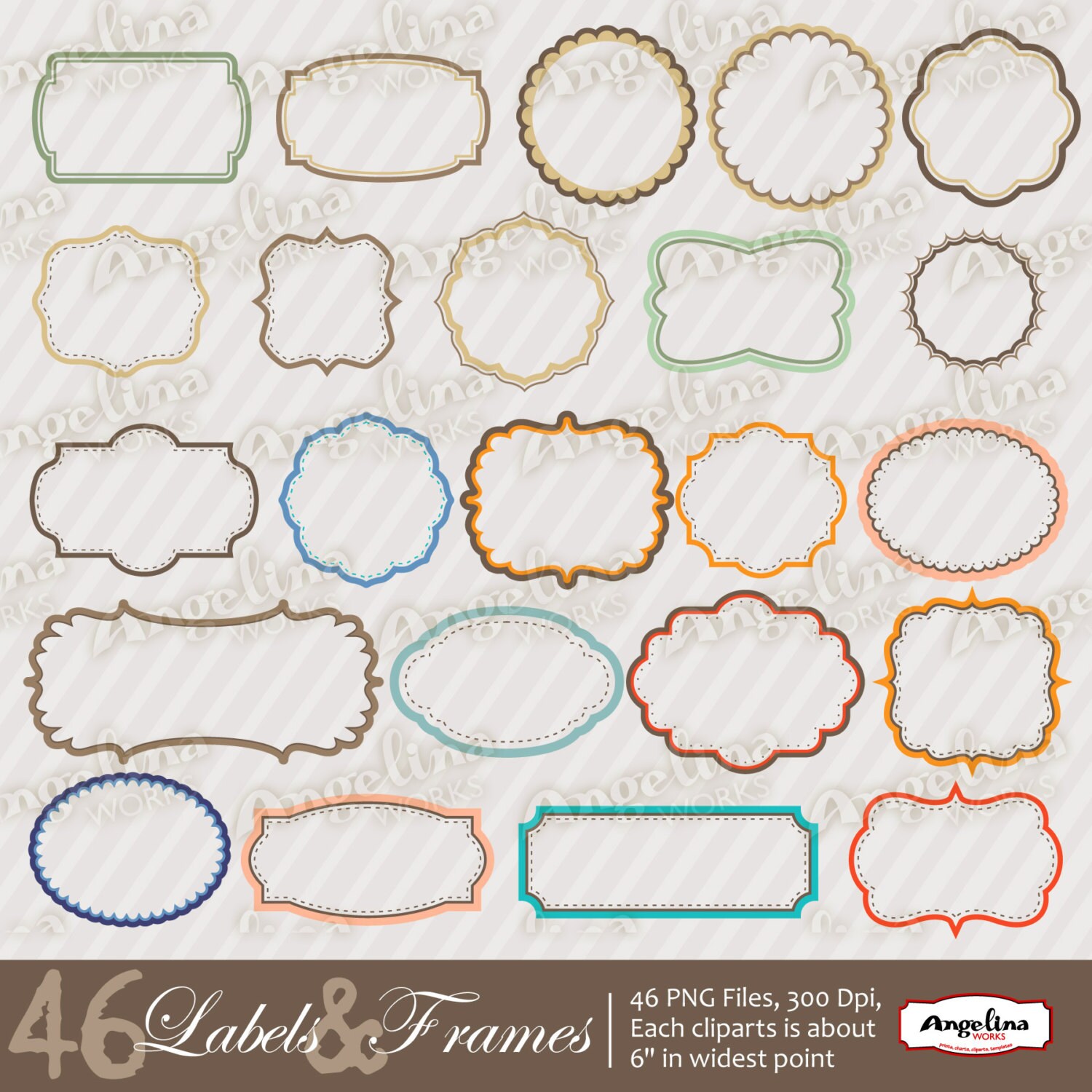 46 Digital Printable Frame Labels Scrapbook Paper - Etsy