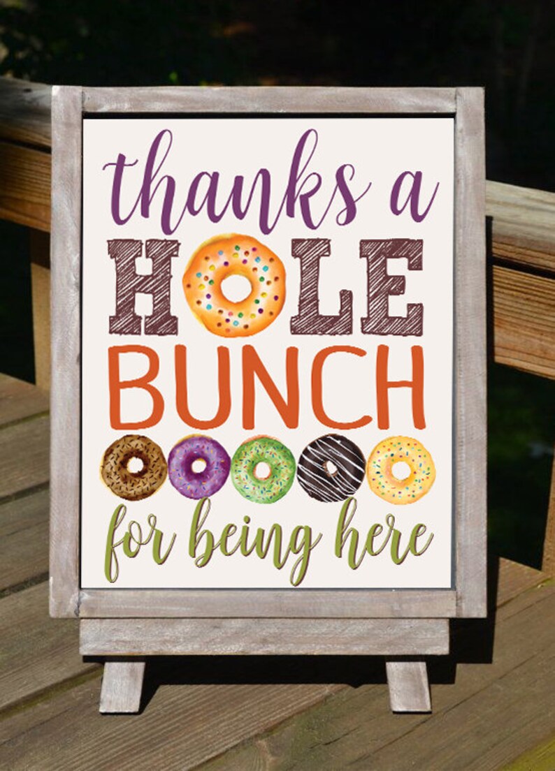 Donut Party Signs. 10x8 5x7 Digital Bundle. Printable Donut | Etsy