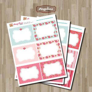 20 Digital Printable Shabby Chic Frame Labels for Scrapbooking - Etsy