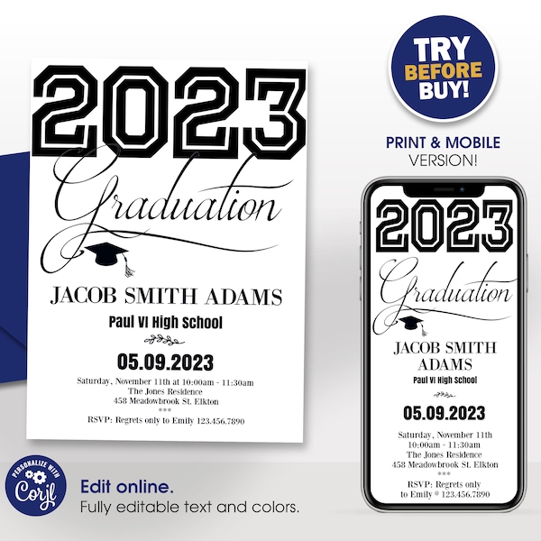 Football Graduation Invitations - Etsy