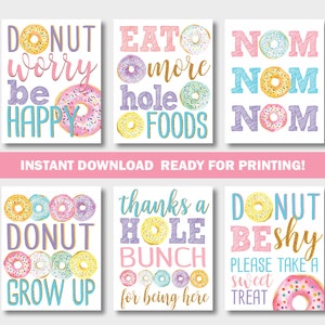 Donut Party Signs. 10x8 5x7 Digital Bundle. Printable Donut - Etsy