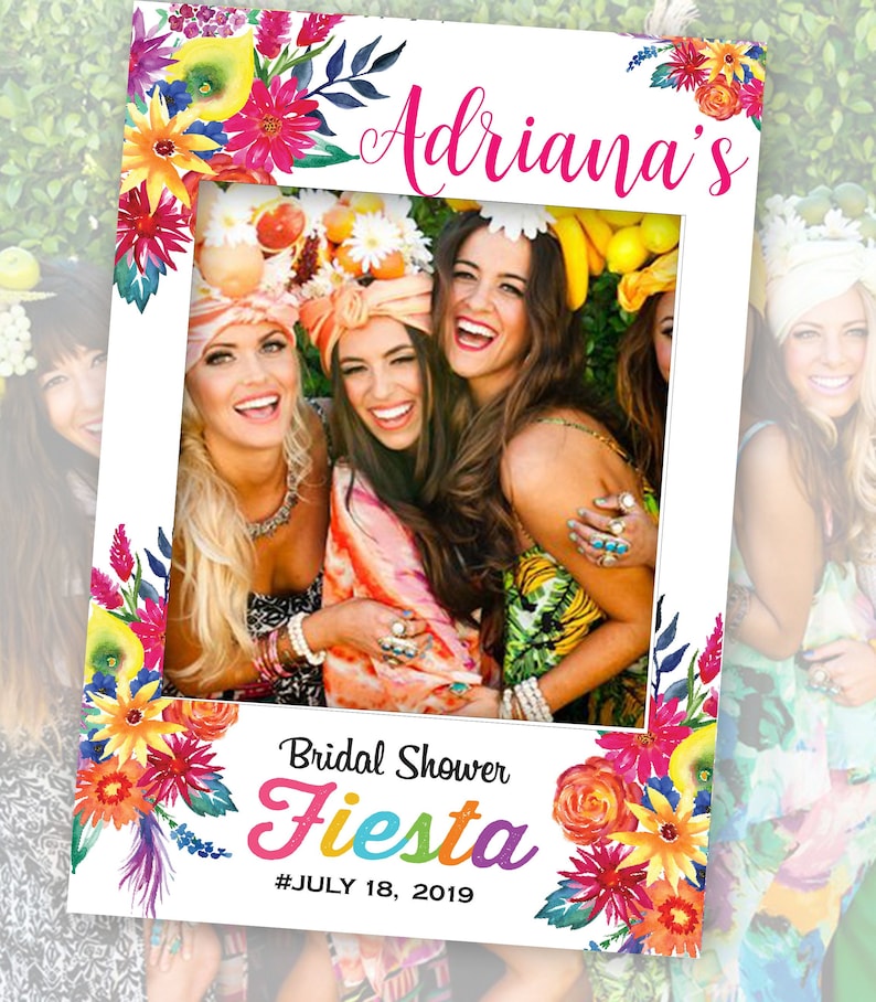 Printable Fiesta Party Photo Prop Frame. Digital Editable | Etsy