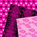 Hot Pink and Black Damask Digital Scrapbook Papers. 14 Digital ...