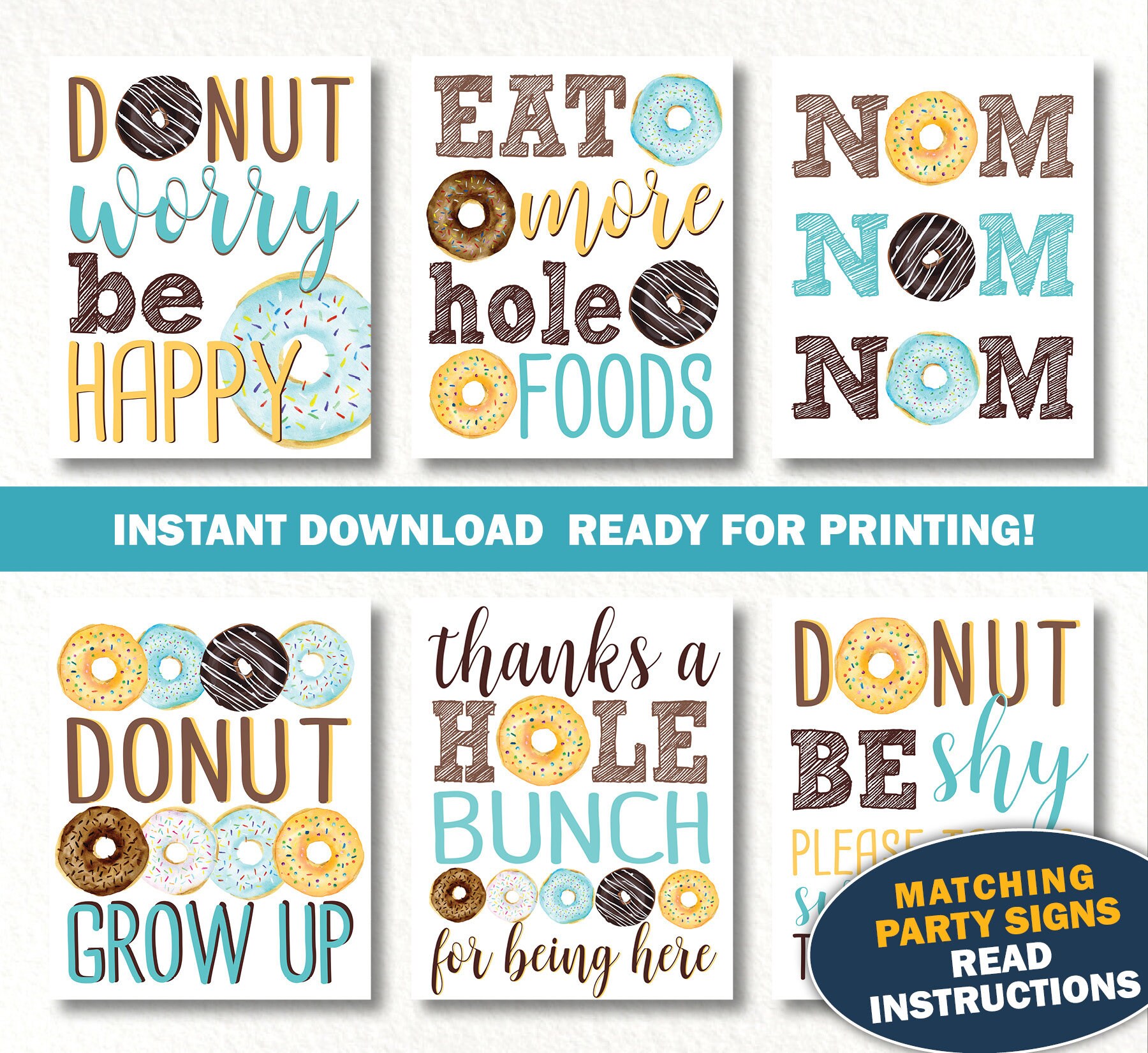 INSTANT DOWNLOAD EDITABLE Template / Donut Birthday | Etsy