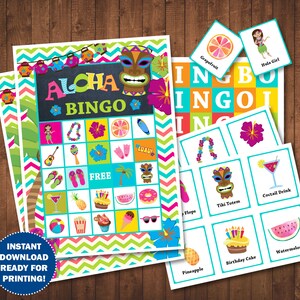 Instant Download Aloha Party Bingo Game / 30 Different Cards / Digital ...