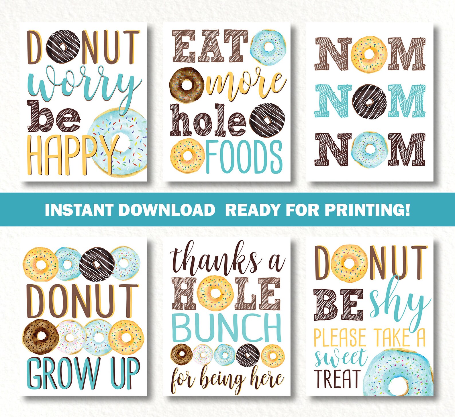 Donut Party Signs. 10x8 Digital Bundle. Printable Donut Theme - Etsy