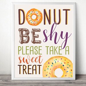 Donut Party Signs. 10x8 5x7 Digital Bundle. Printable Donut | Etsy