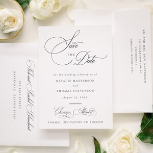NATALIE | Photo Save the Date: Minimalist Black and White Wedding - Etsy