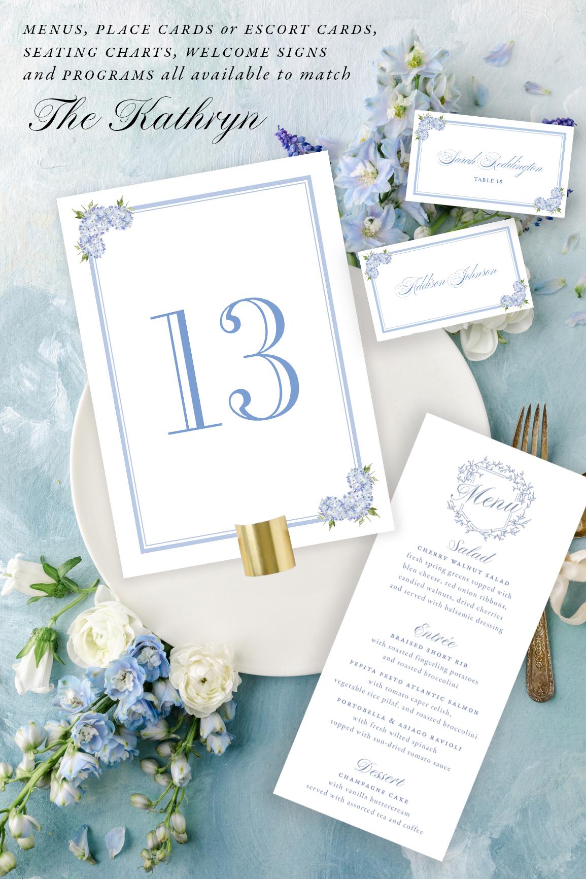 KATHRYN | Blue Hydrangea Wedding Welcome Sign: Coastal Preppy Decor - Etsy