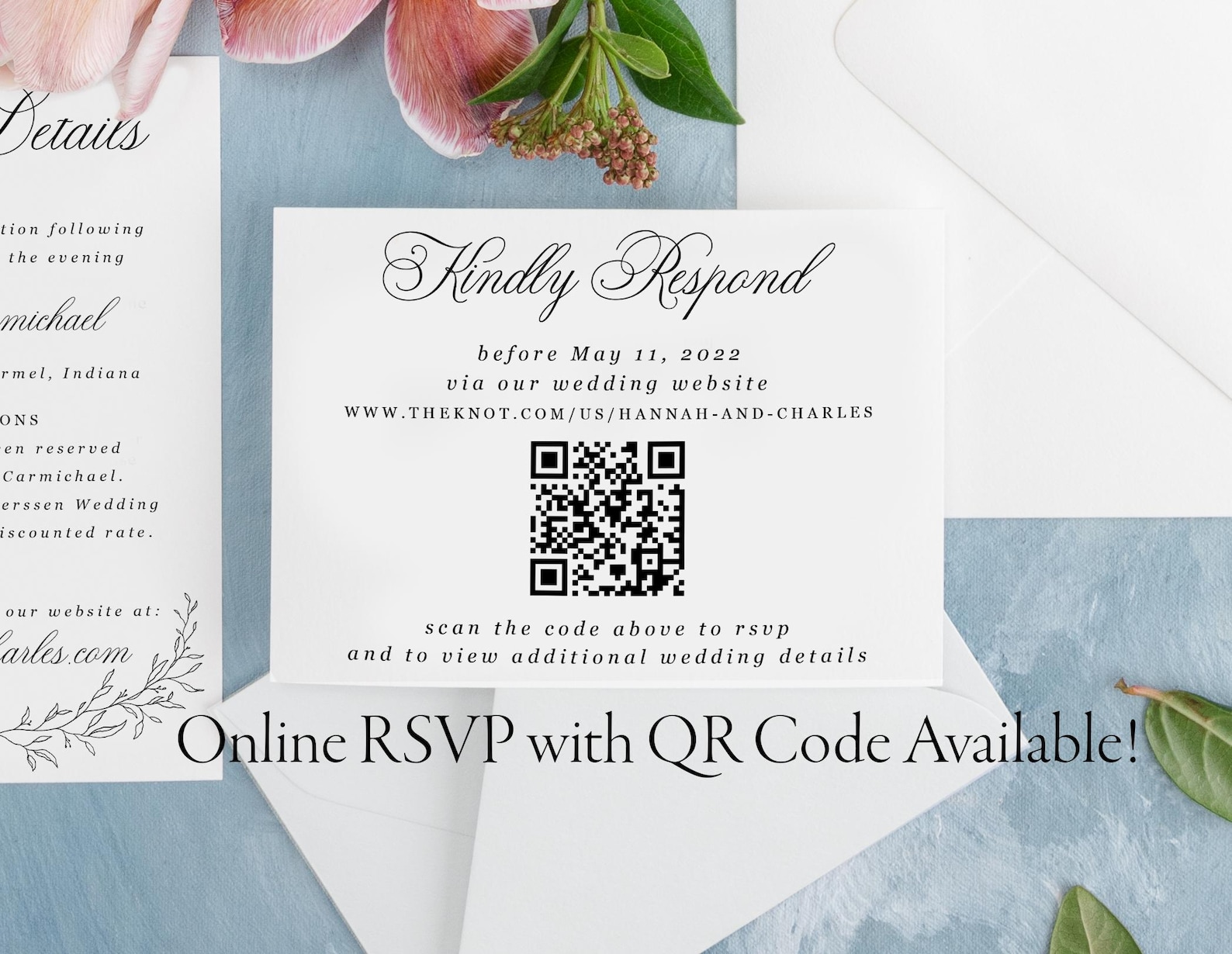 HANNAH | Classic Wedding Invitations: Floral Crest, Black Tie Wedding ...