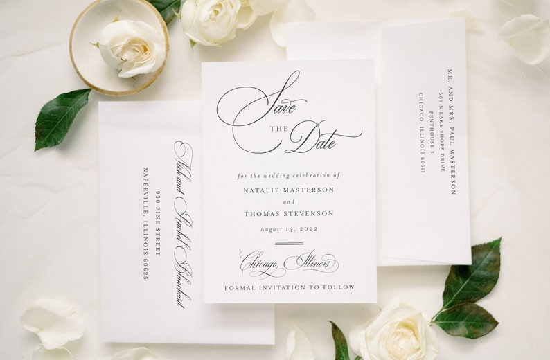NATALIE | Photo Save the Date: Minimalist Black and White Wedding - Etsy