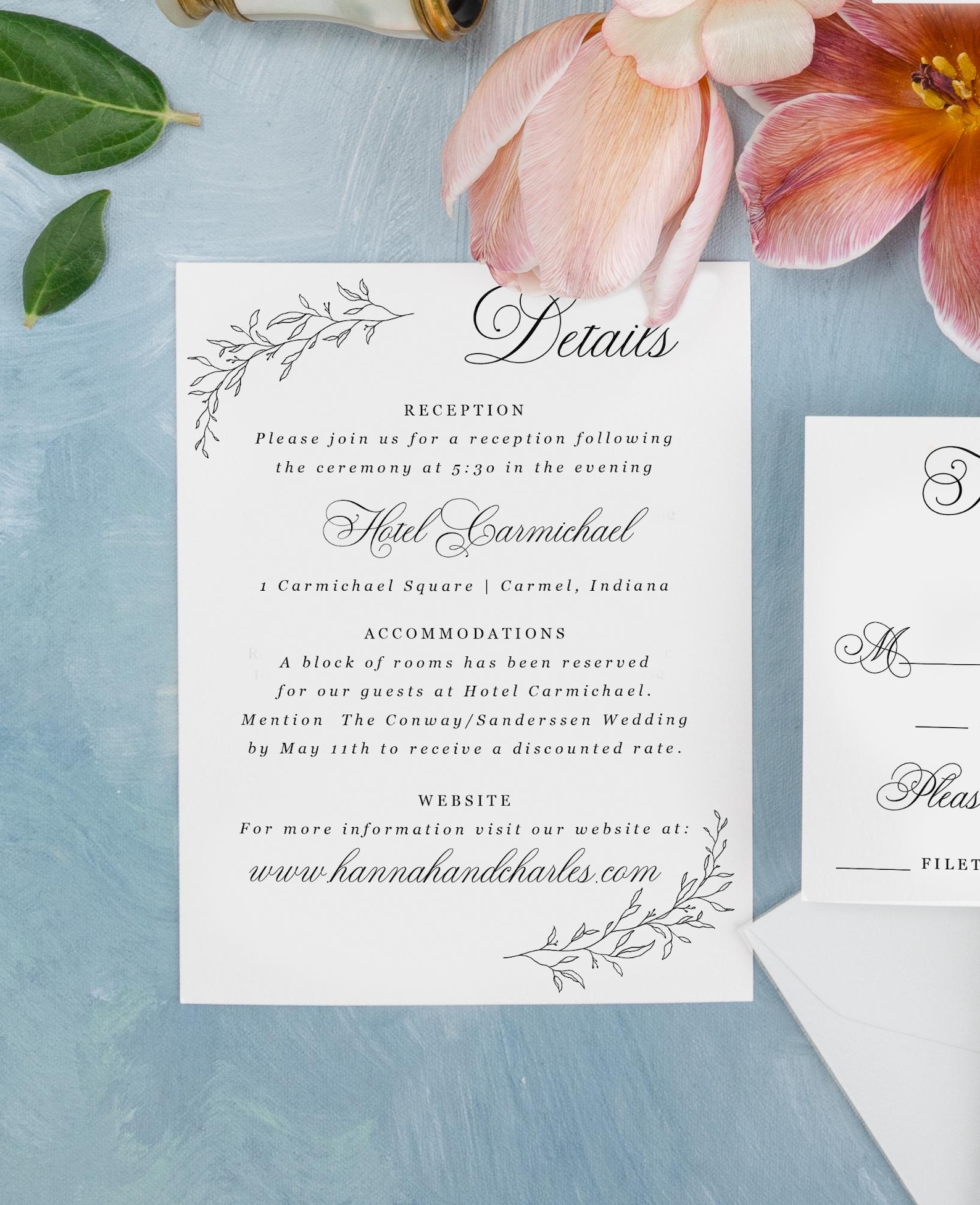 HANNAH | Classic Wedding Invitations: Floral Crest, Black Tie Wedding ...