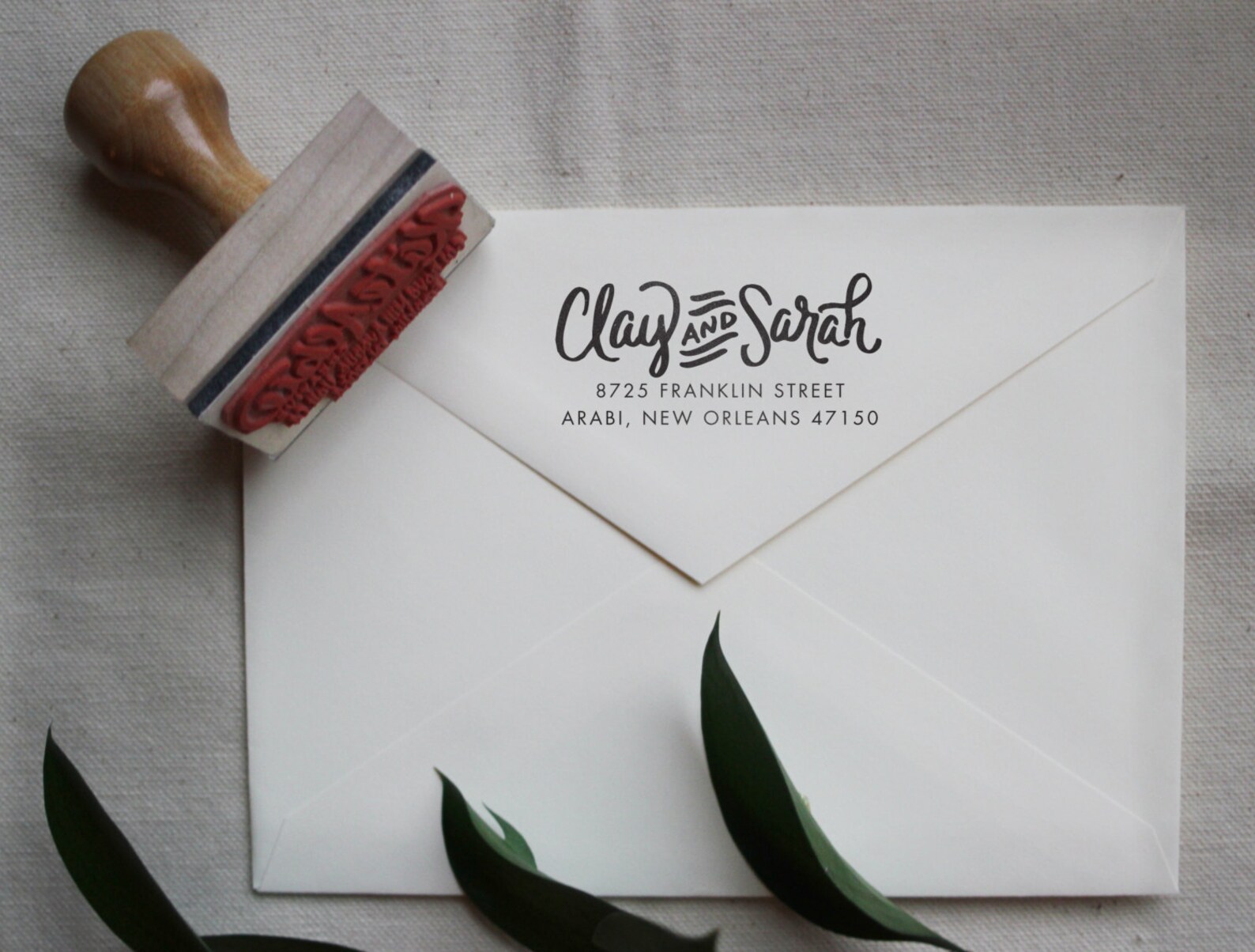 Custom Hand Written Calligraphy Stamp Return Address Wood - Etsy