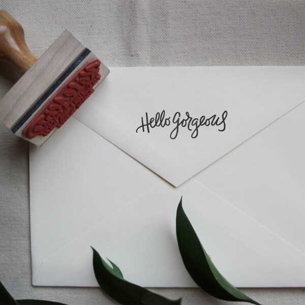 Hello Rubber Stamp - Etsy