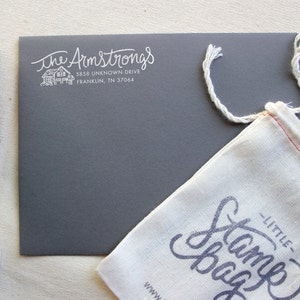Custom Calligraphy and Illustration Stamp Return Address - Etsy