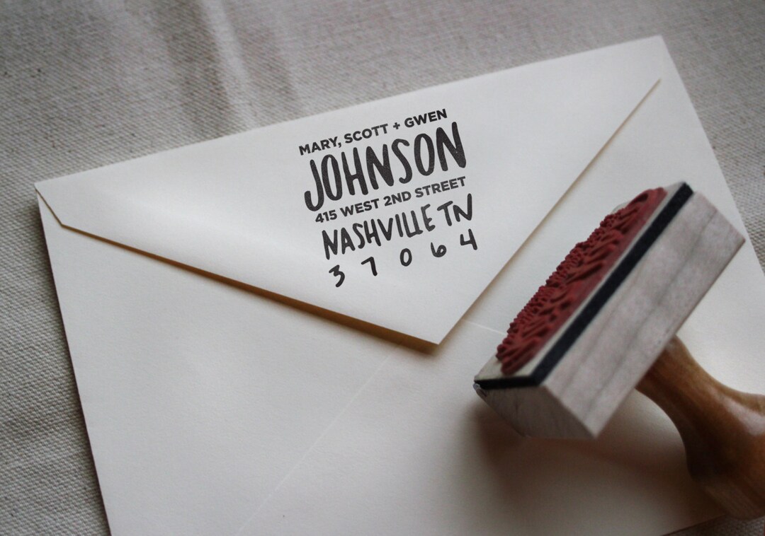 Custom Hand Written Calligraphy Stamp, Return Address, Wood Mounted ...