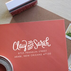 Custom Hand Written Calligraphy Stamp, Return Address, Wood Mounted ...