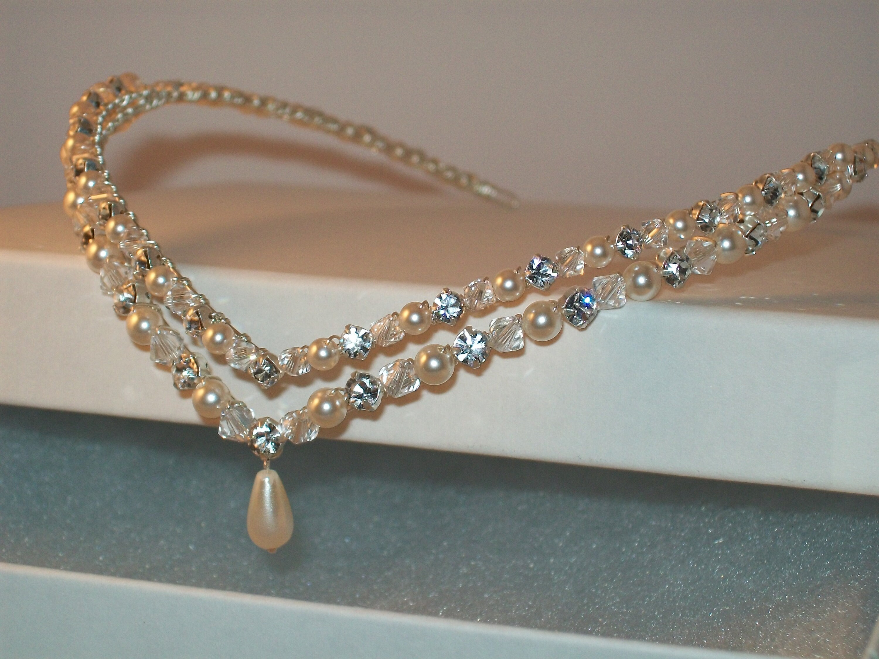 Bridal forehead headpiece. Silver Brow Band made with | Etsy