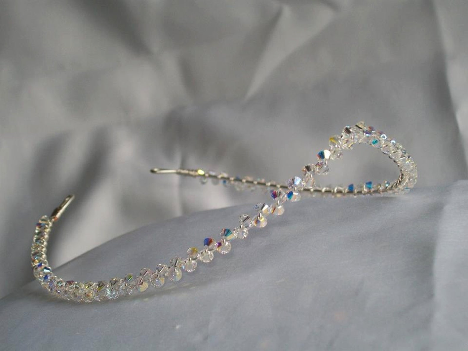 Handmade Swarovski Dainty Single Wishbone Wedding Tiara - Etsy UK