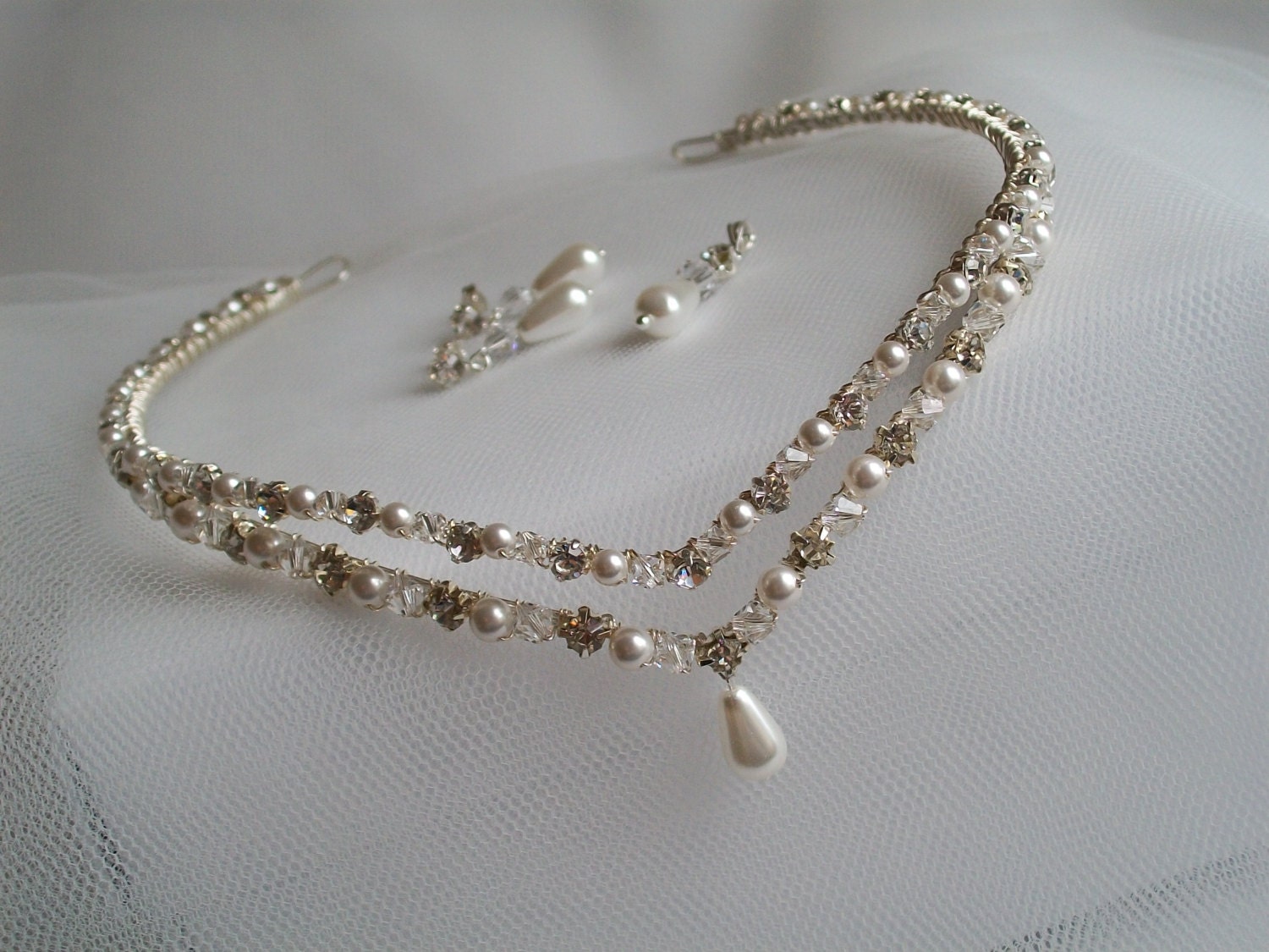 Bridal Forehead Headpiece. Silver Brow Band Made With | Etsy UK