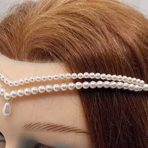 Handmade Pearl Double Wedding Bridal / Forehead Tiara / Circlet / Brow ...