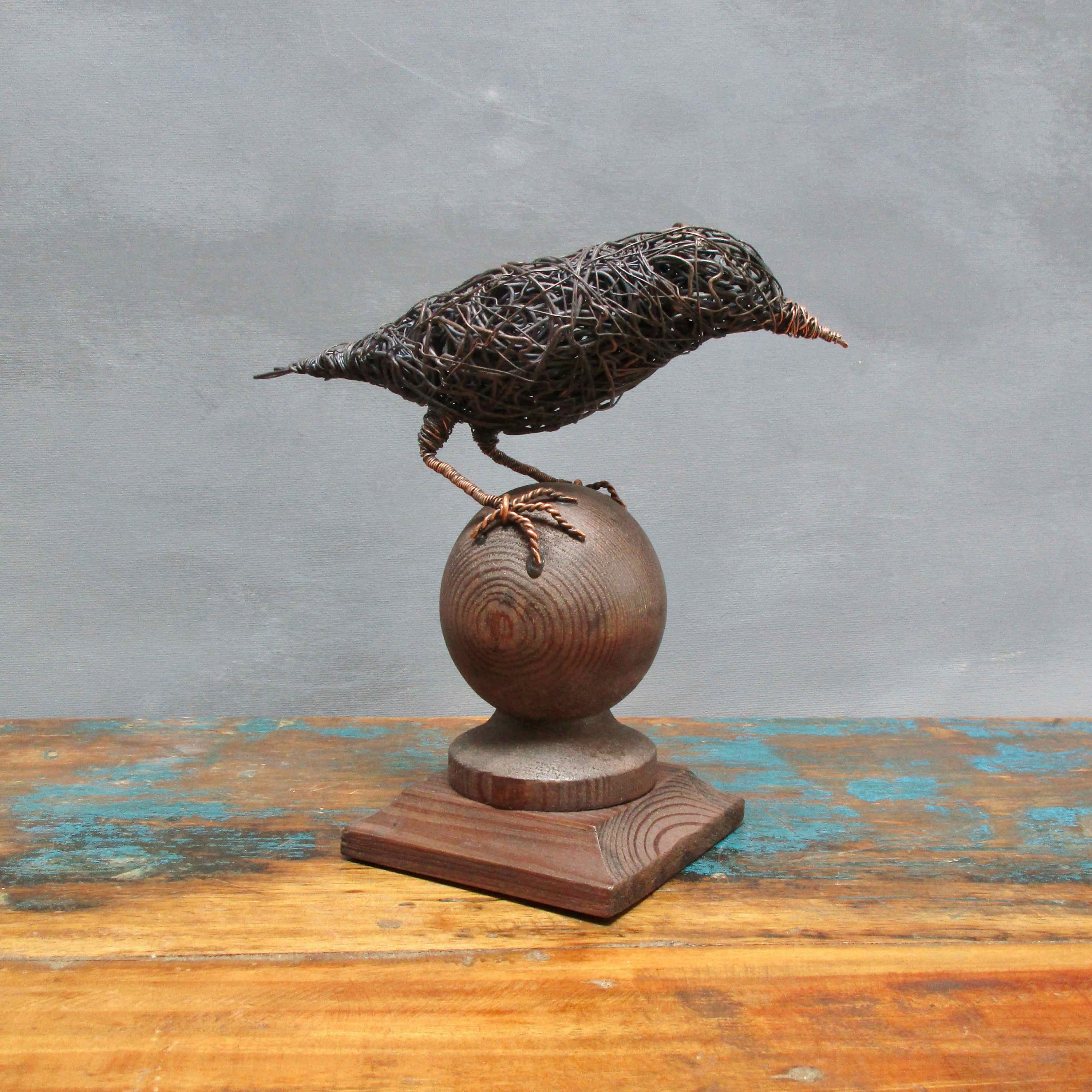 Strength Crow Copper Bird Sculpture - Etsy UK
