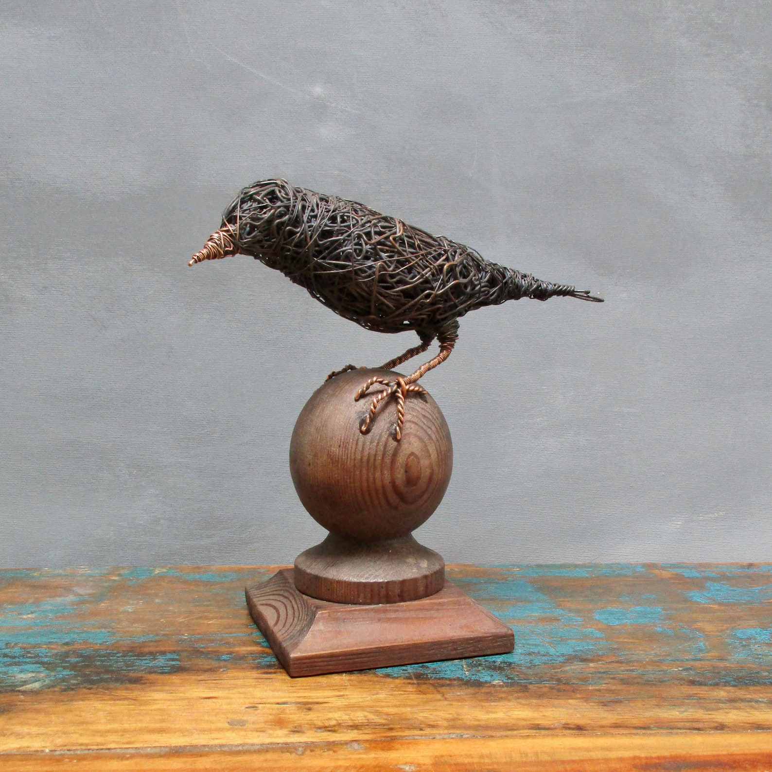 Strength Crow Copper Bird Sculpture - Etsy UK