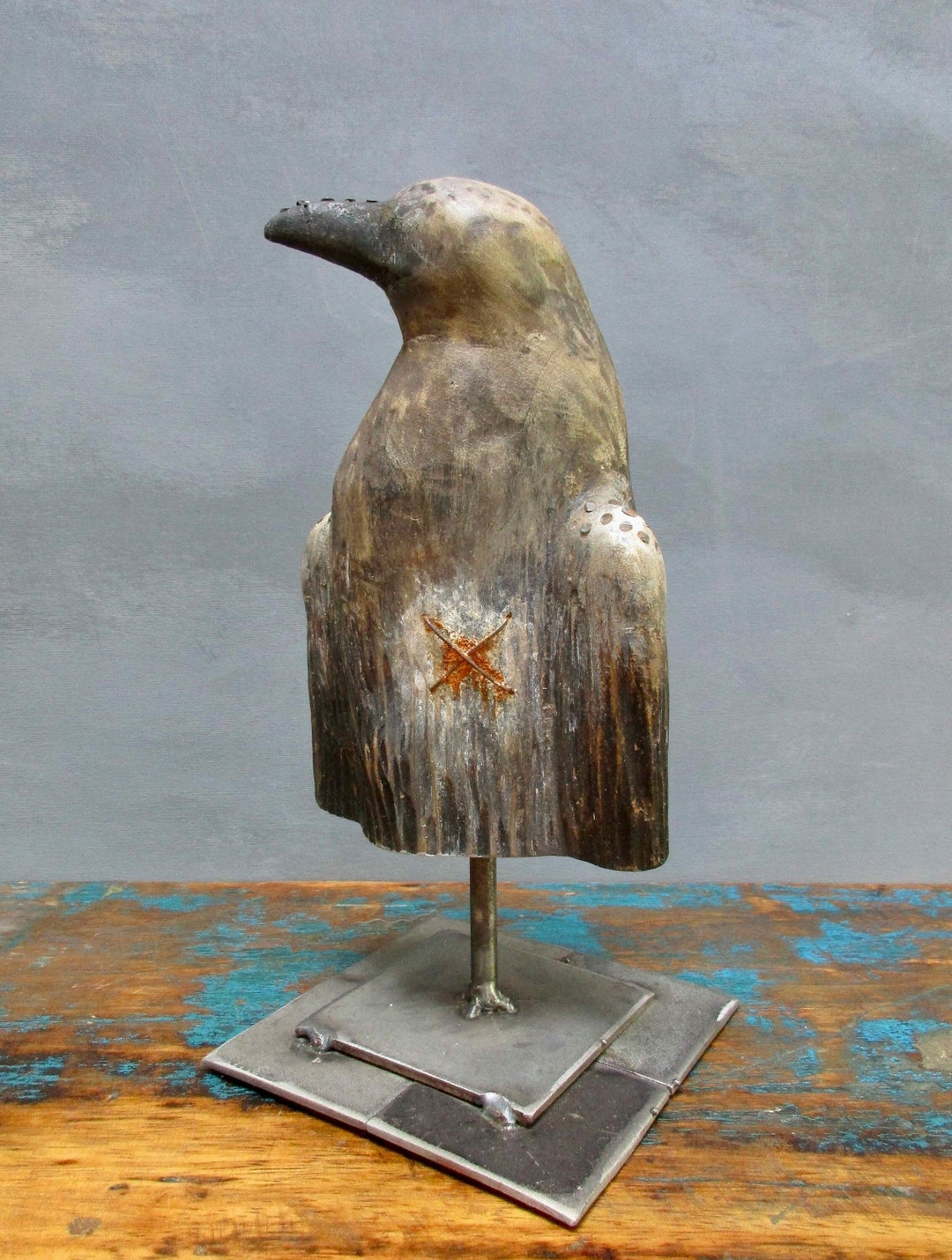 The Morrigan, Crow, Hand Carved Wooden Sculpture - Etsy