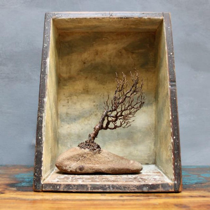 Boxed Landscape, Tree Sculpture, Skyscape, Old Wooden Box - Etsy