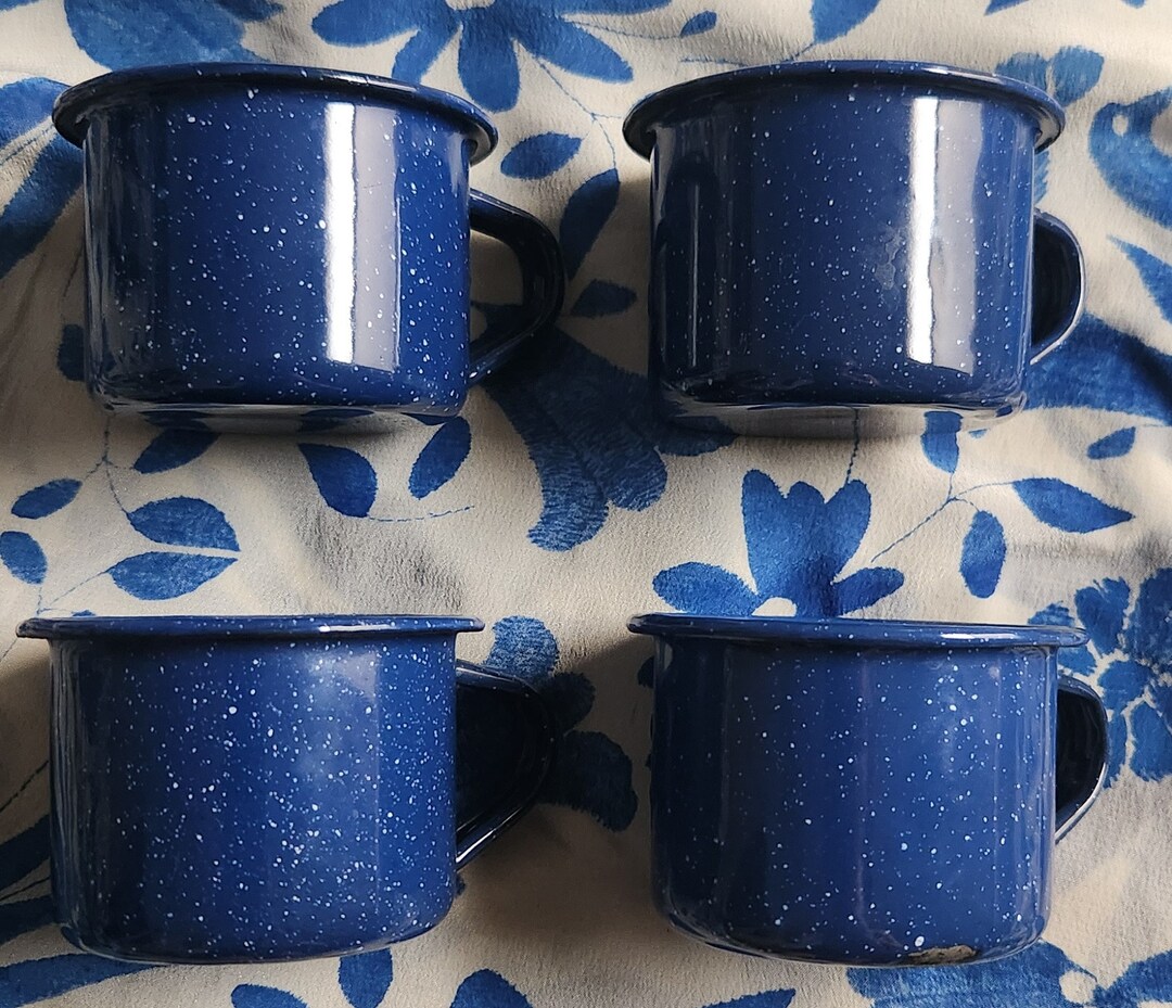 Vintage Mini Tin, camping Mugs Set of 4 - Etsy