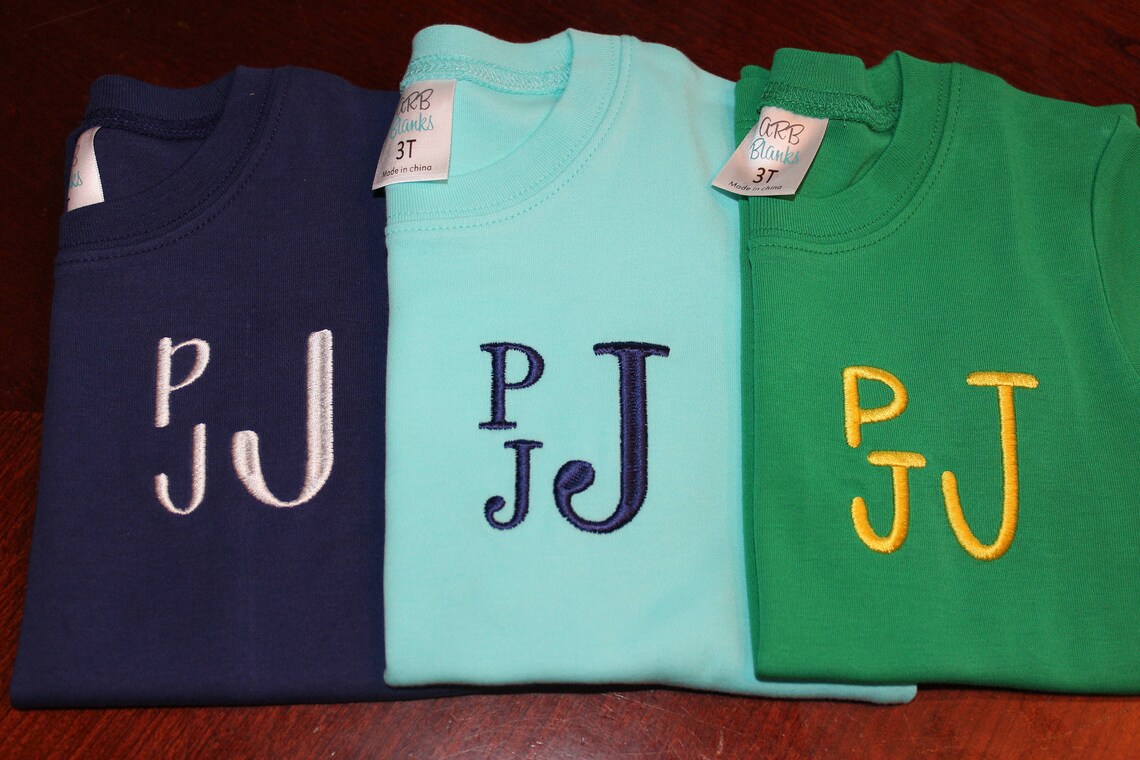 Boys Stacked Monogram Shirt - Etsy