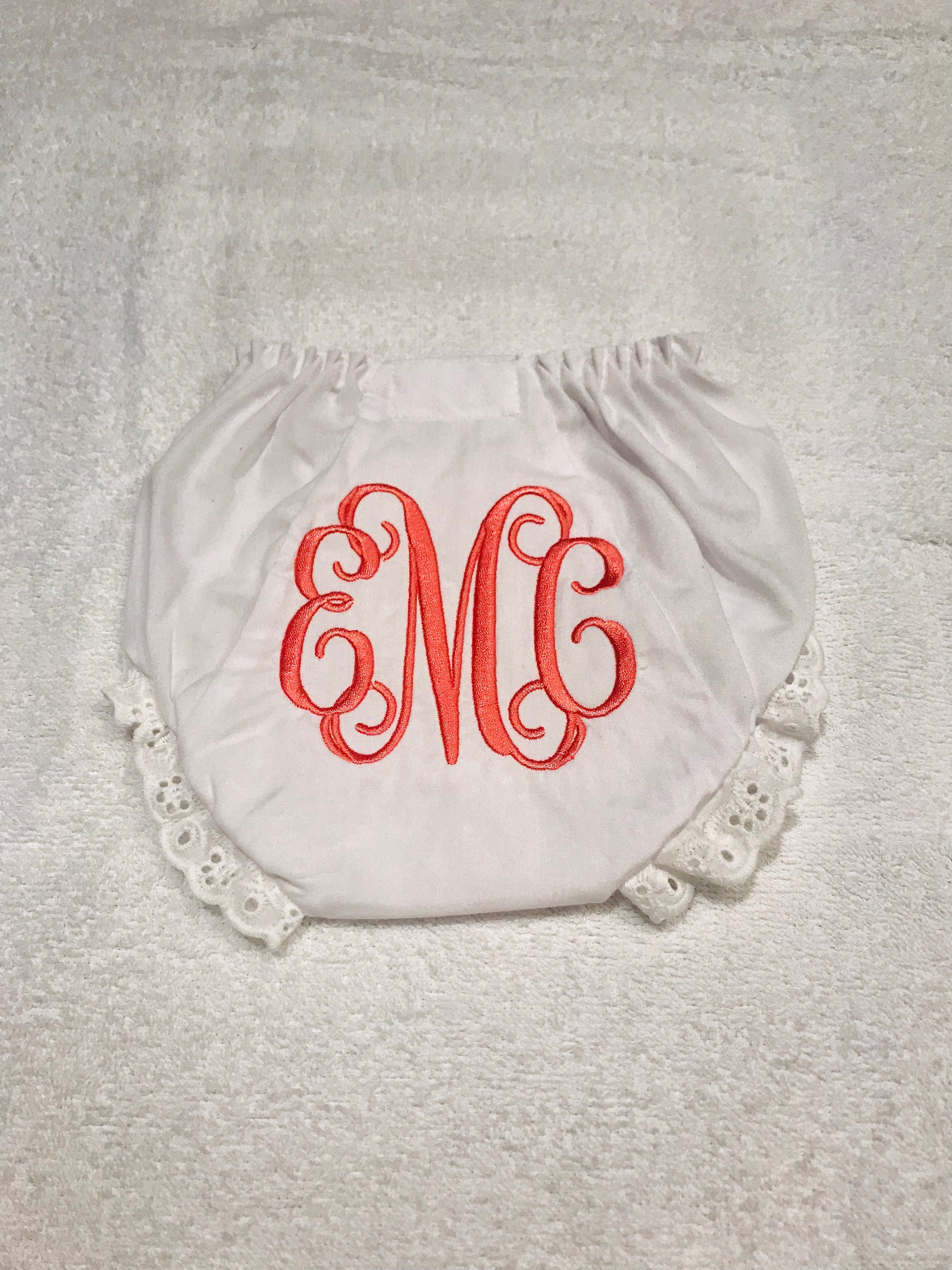Monogrammed Infant Bloomers, Baby Bloomers, Personalized Bloomers ...