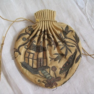 Antique 19th Century Chinese Drawstring Purse Embroidered and | Etsy