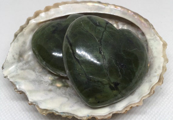 Jade Gemstone Heart Stone of Luck 45mm Spiritual Stone | Etsy