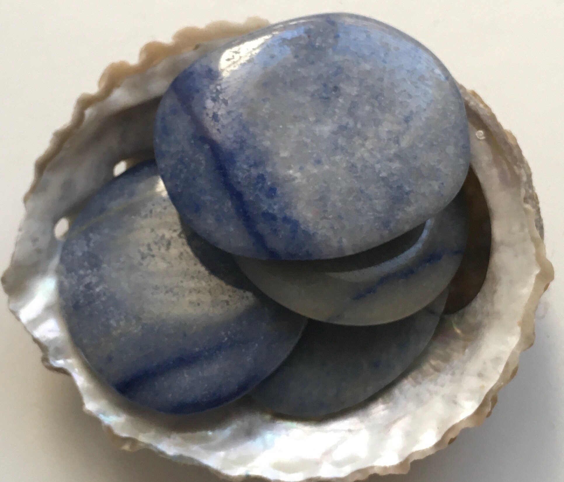 Blue Quartz Smooth Flat Tumbled Stone Healing Crystal | Etsy