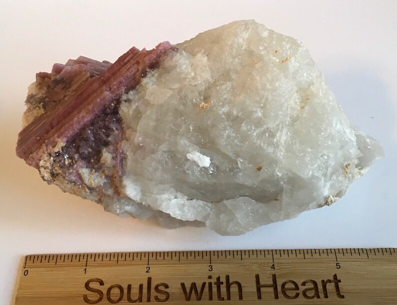 Rubellite Pink Tourmaline With Lepidolite Quartz: Namibia Display Stone ...