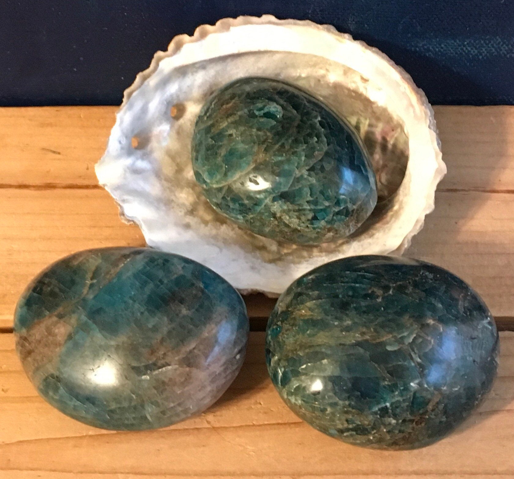 Blue Apatite Polished Gallet Healing Stone Healing Crystal | Etsy