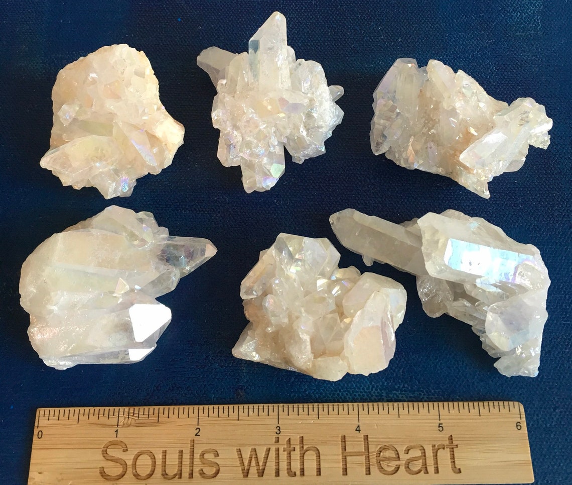 Angel Aura Crystal Clusters, A Grade Crystal, Small Cluster, Healing ...