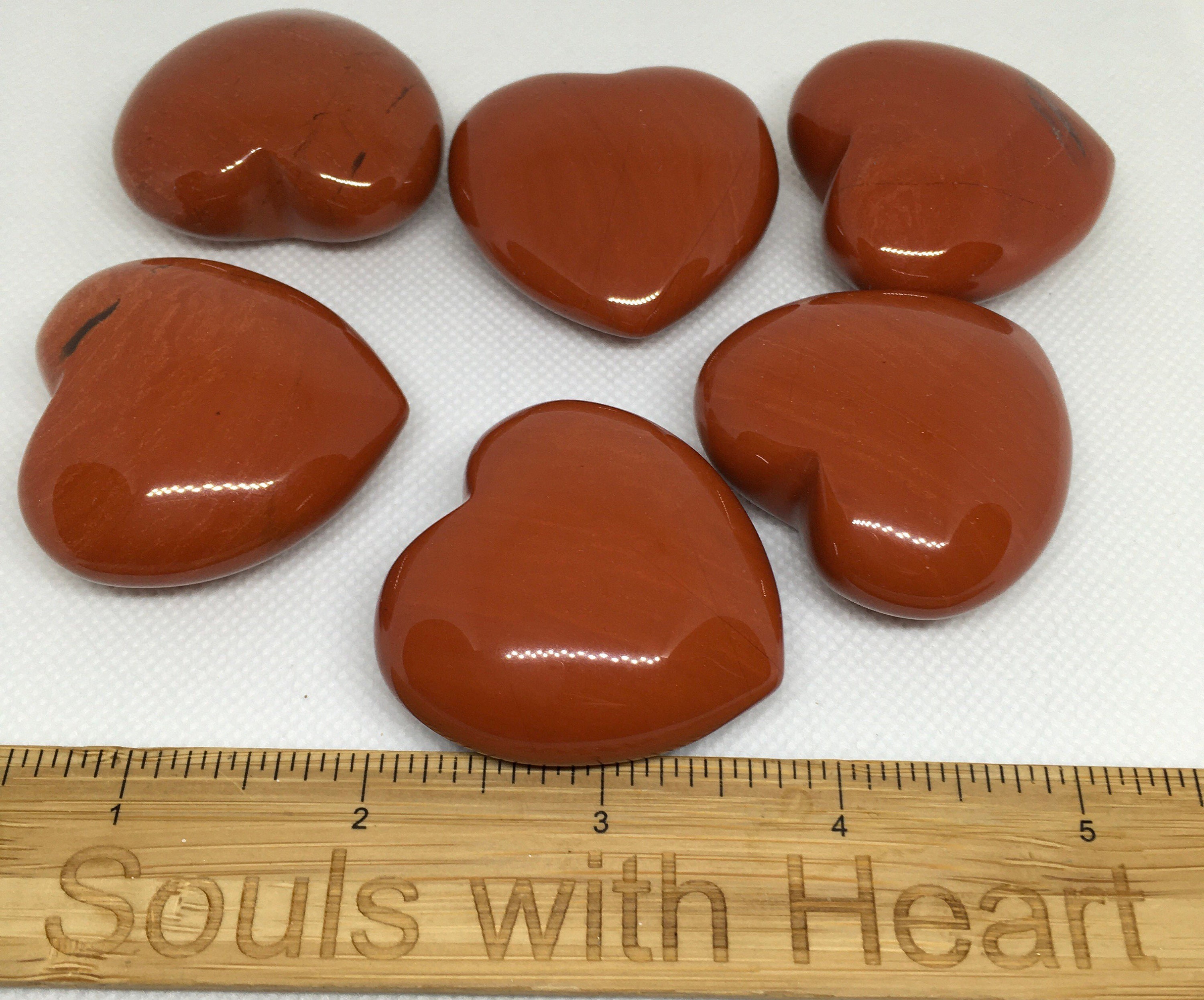 Red Jasper Gemstone Puffy Heart 45mm Healing crystals and | Etsy