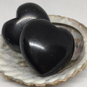 Shungite Puffy Gemstone Heart, Healing Stones, Healing Crystal, Chakra ...
