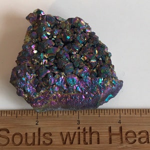 Rainbow Aura Amethyst Cluster Angel Aura Crystal Cluster - Etsy