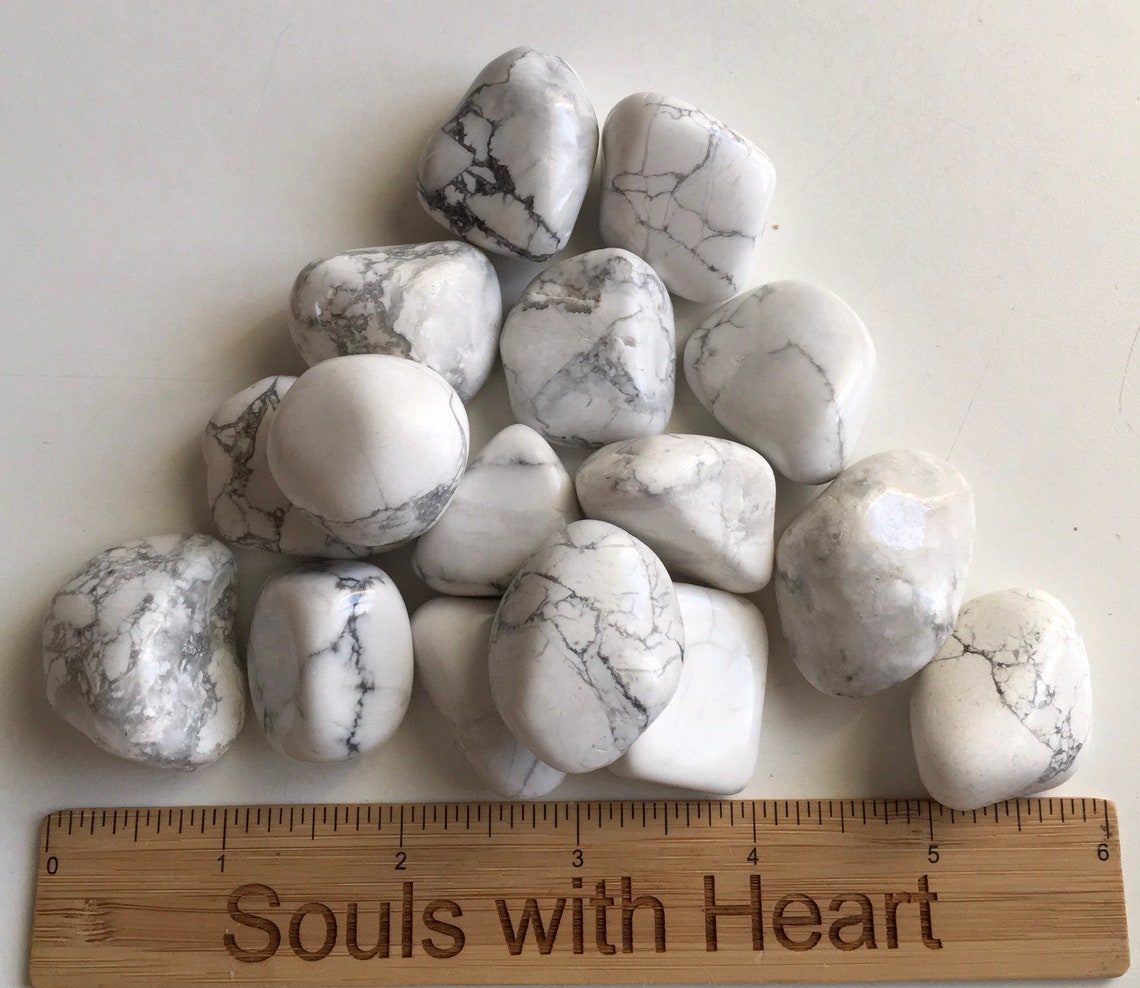 Howlite Tumbled Stone Calming Teaches Patience Healing - Etsy