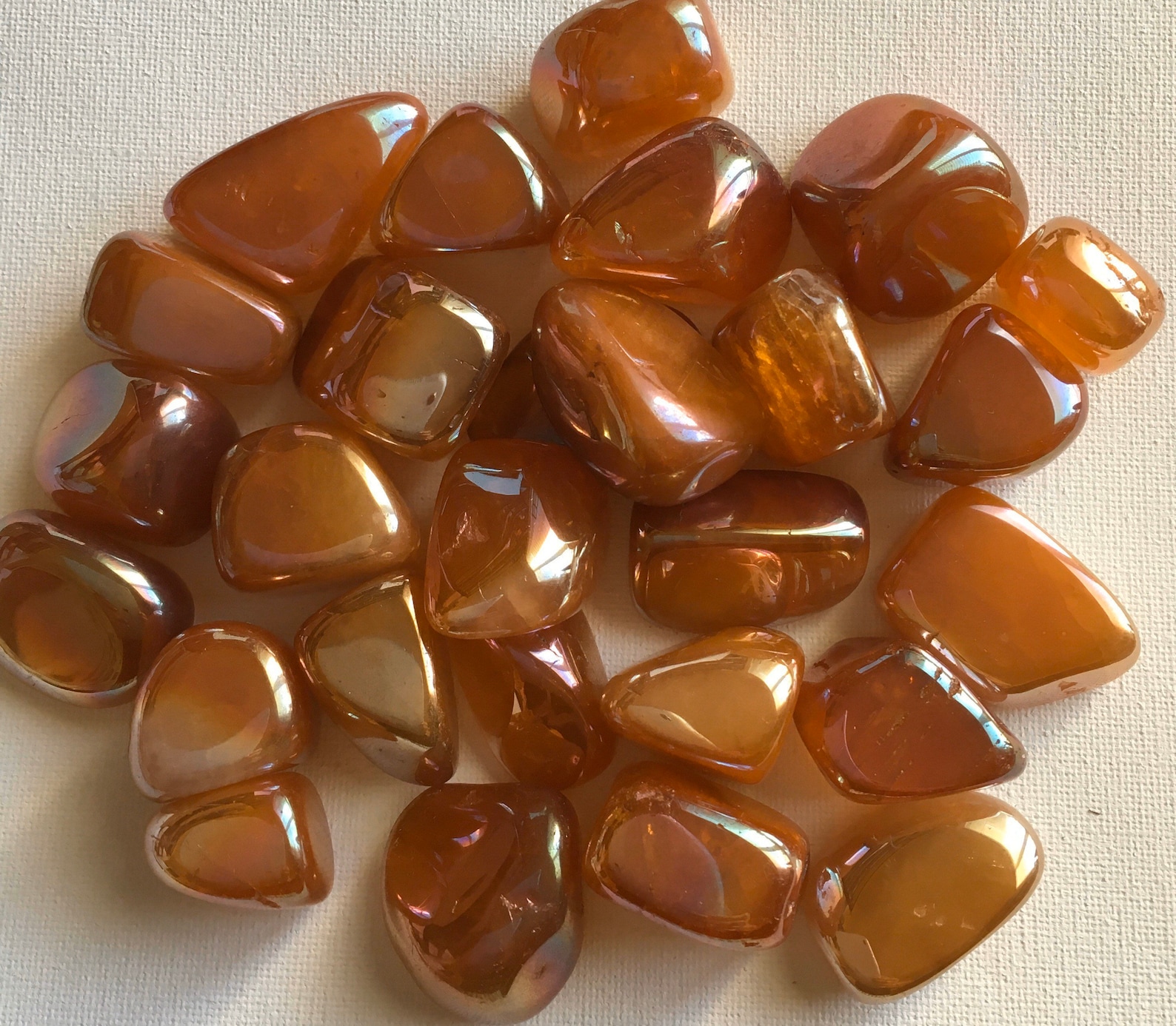 Orange Aura Rose Quartz Tumbled Stone Healing Stone Healing | Etsy