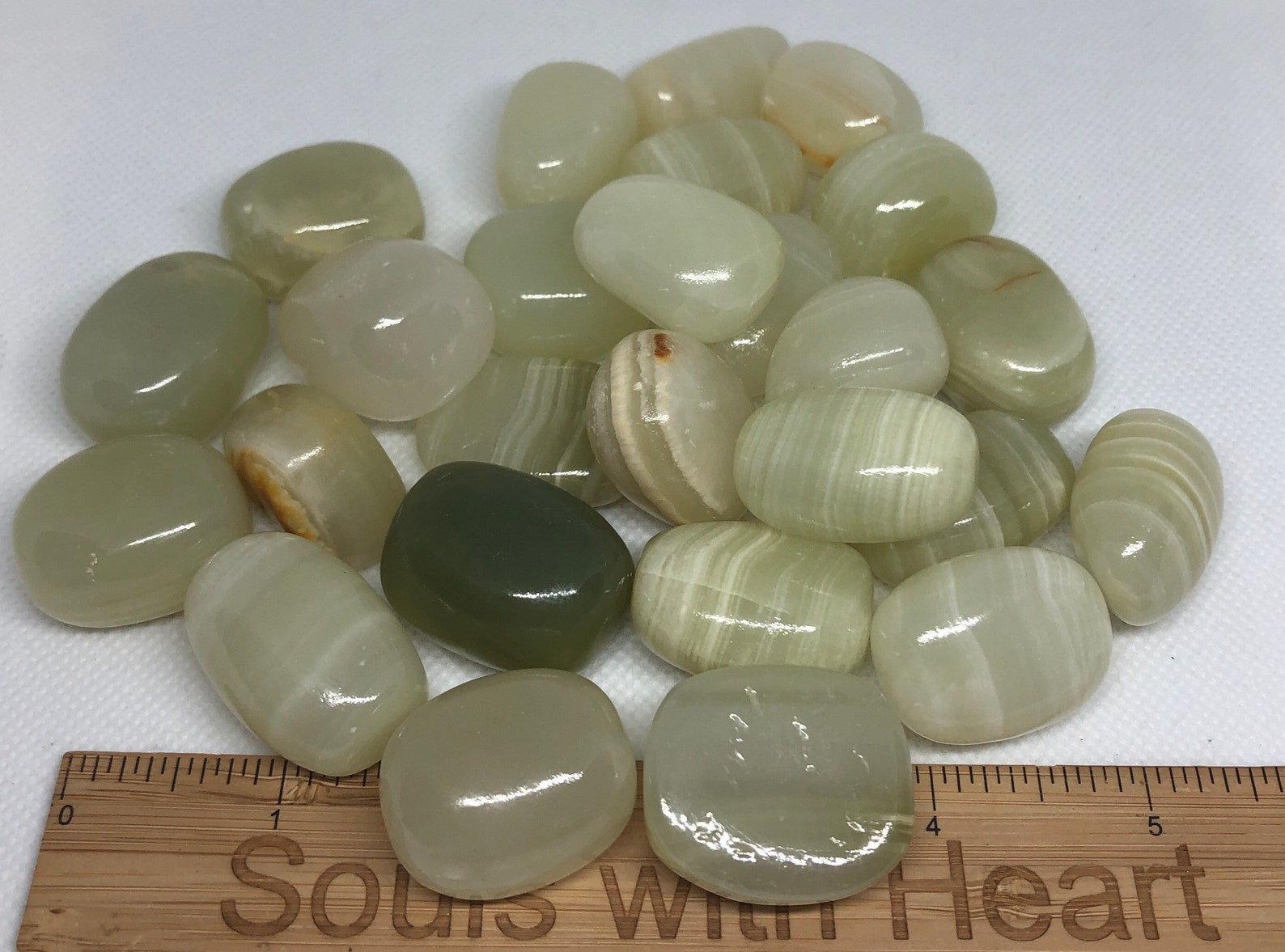 Green Calcite Tumbled Stone Healing Crystals and Stones | Etsy