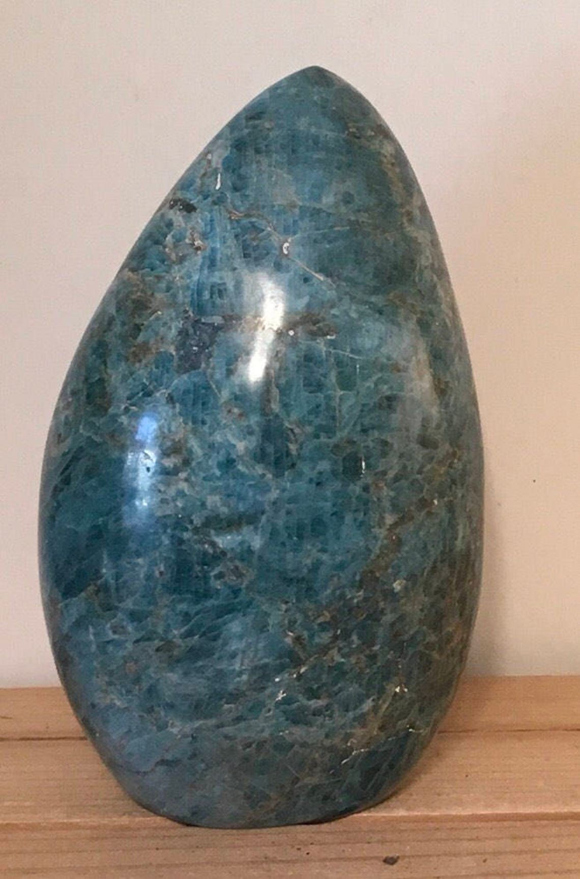 Blue Apatite Polished Standing Stone: Healing Crystal Decor - Etsy