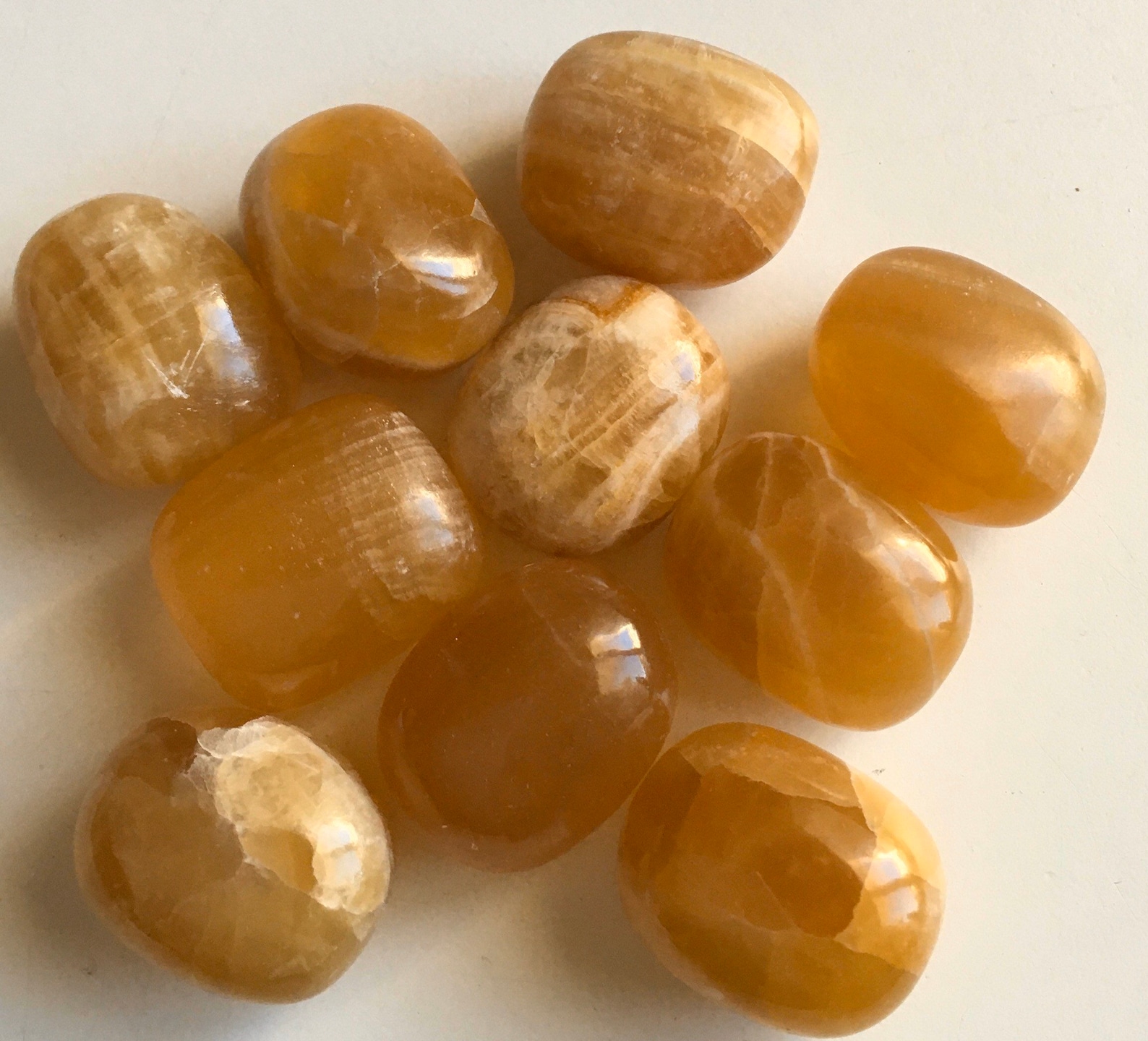 Honey Calcite Tumbled Stone, Golden Honey Calcite, Citrine Color ...